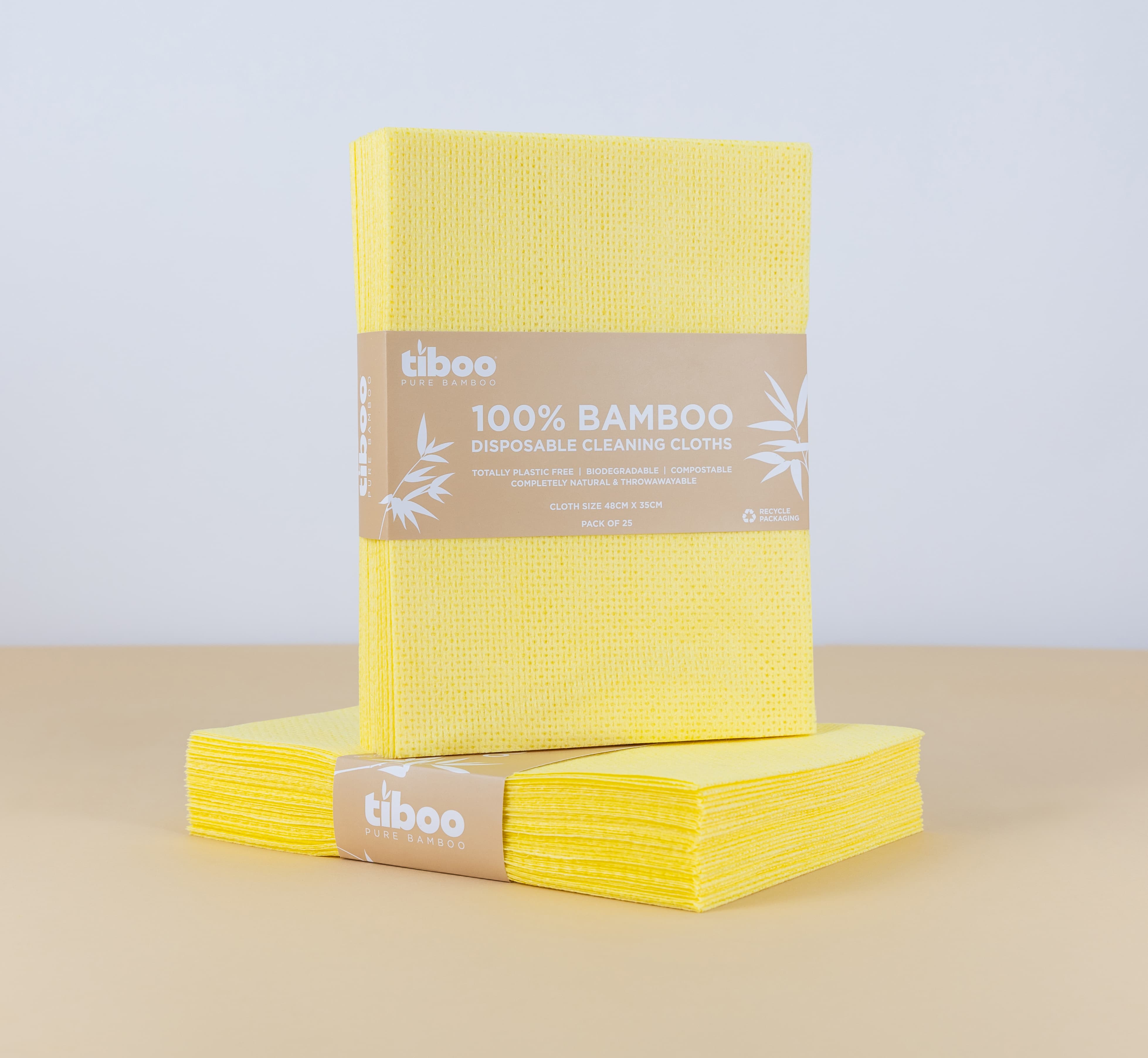 Shop Heavy Duty 100% Bamboo Cleaning Cloths Yellow X 50