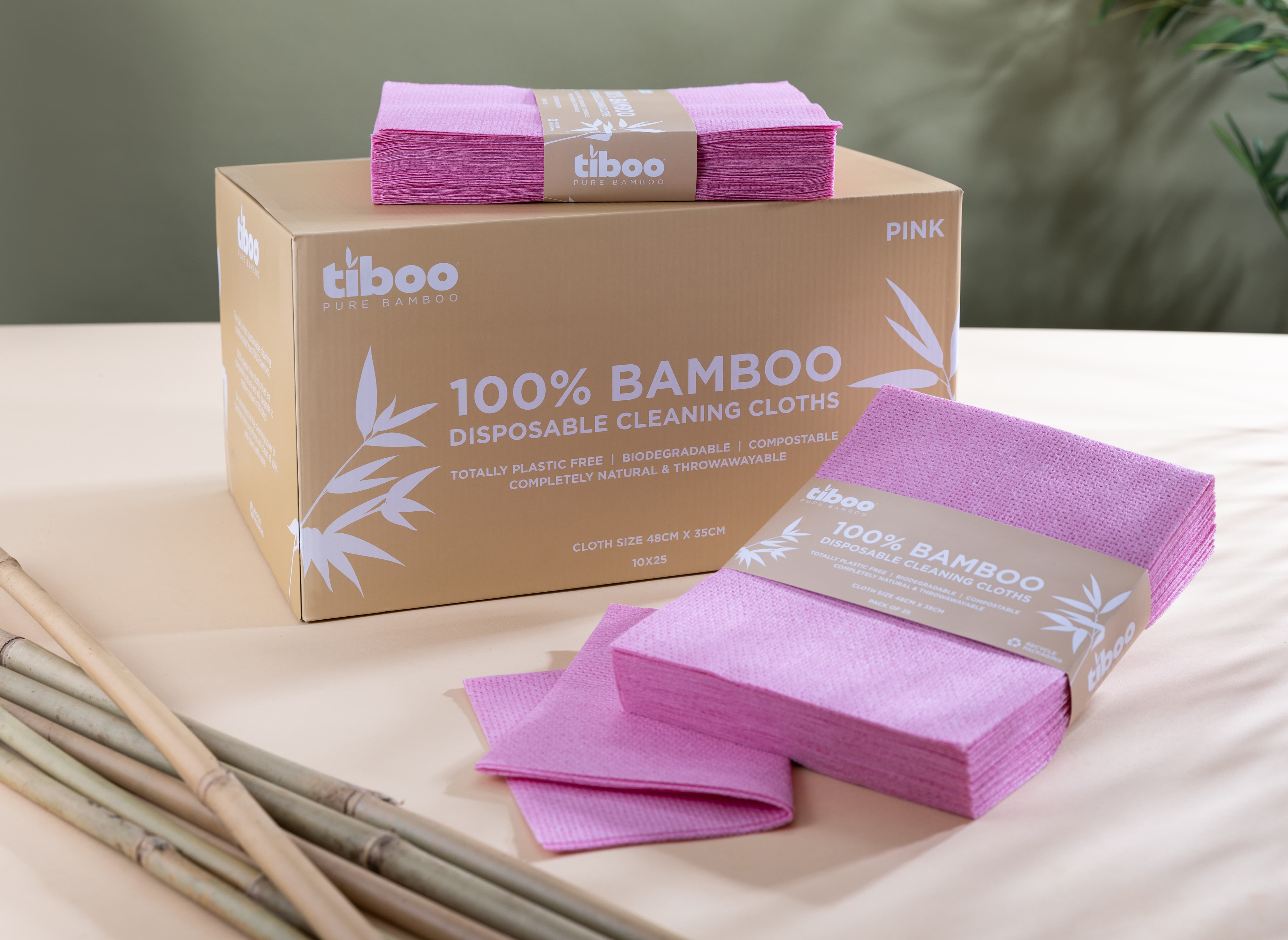 Shop Heavy Duty 100% Bamboo Cleaning Cloths Pink X 250