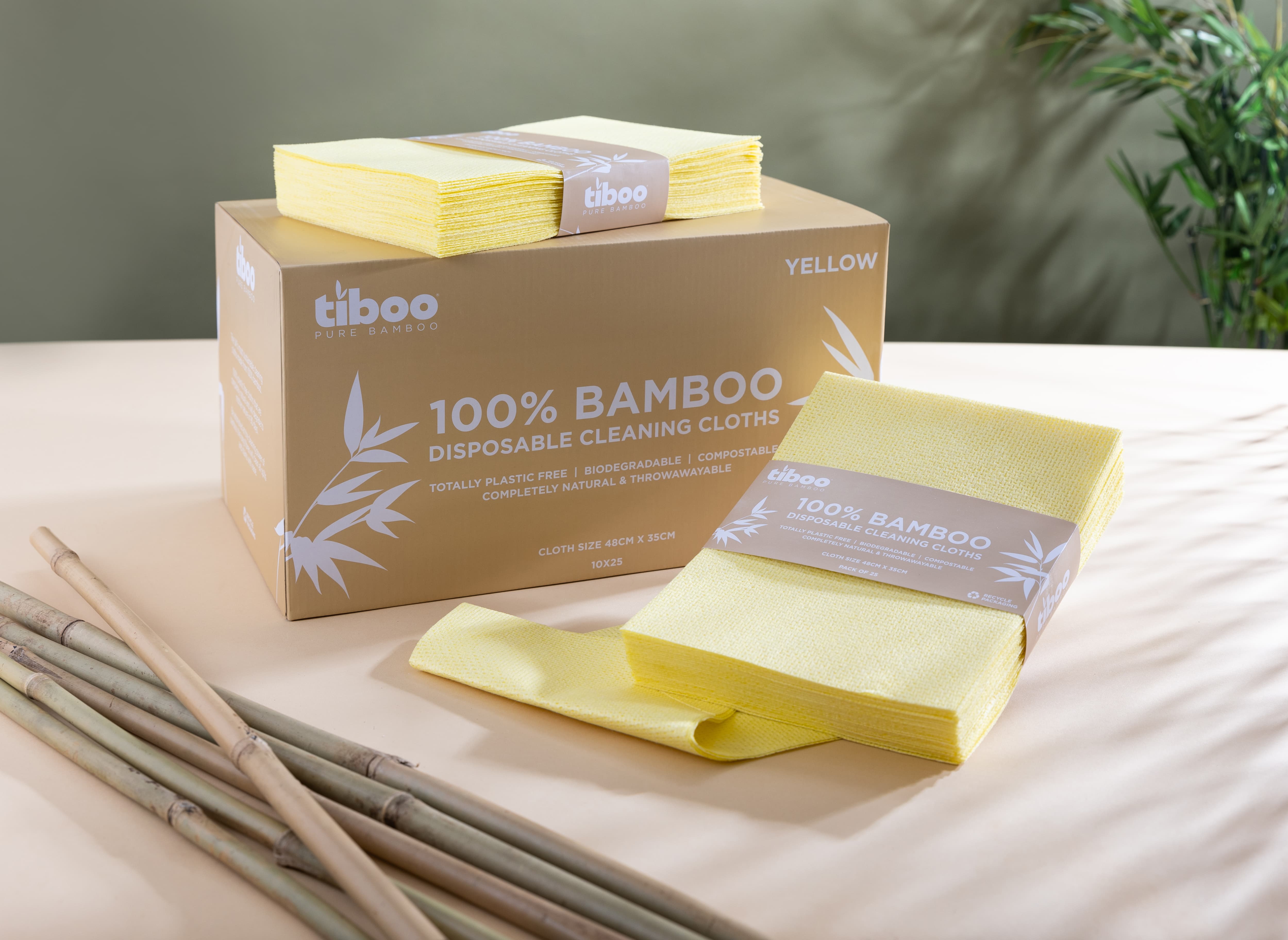 Shop Heavy Duty 100% Bamboo Cleaning Cloths Yellow X 250