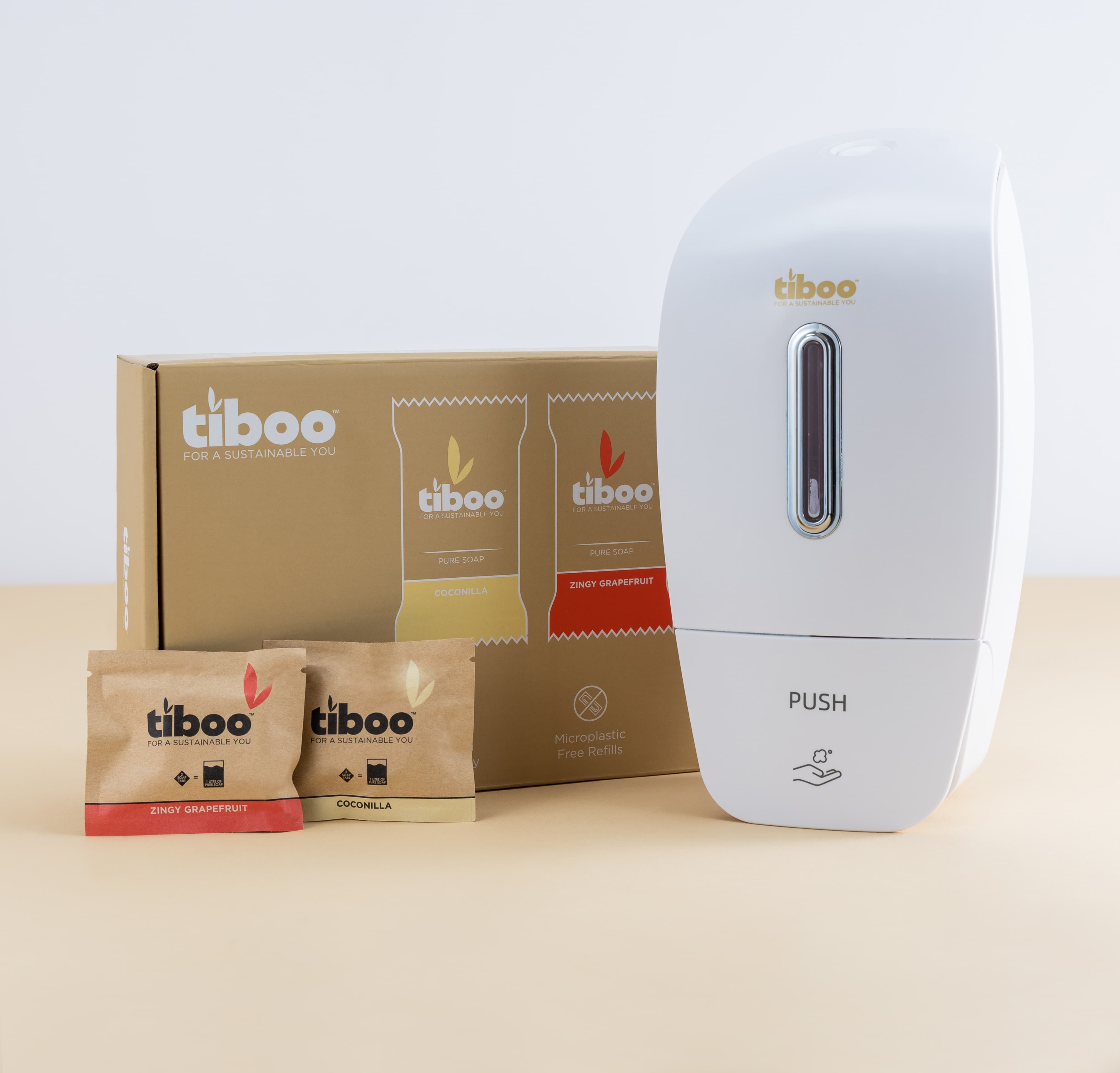 Sustainable Soap Pack | Dispenser + 12 Refills | Plastic-Free